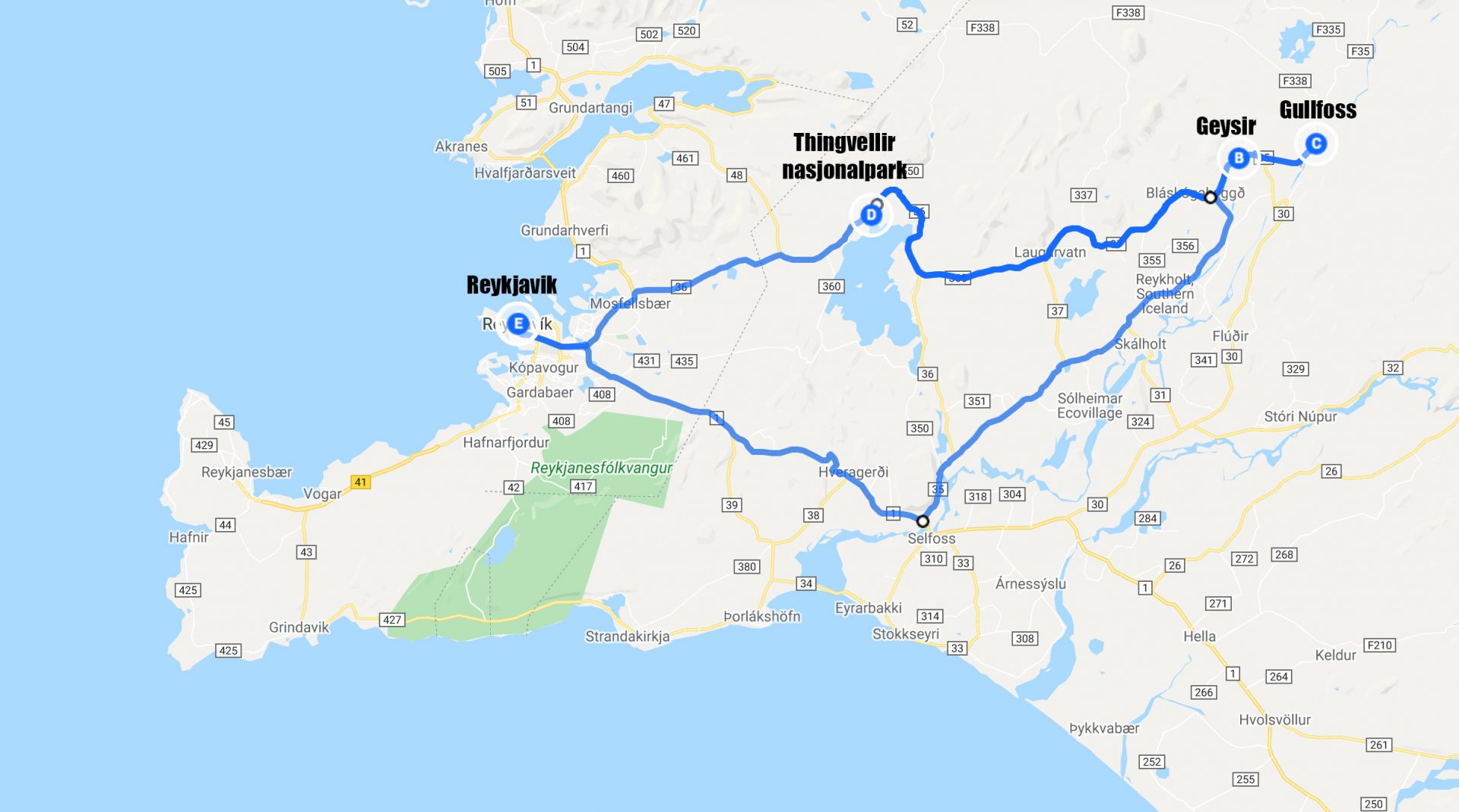 Golden Circle Route i Reykjavik | Reykjaviktips